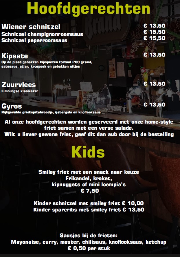 Menukaart Eet-Cafe Klaver 4