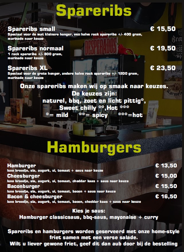 Menukaart Eet-Cafe Klaver 4